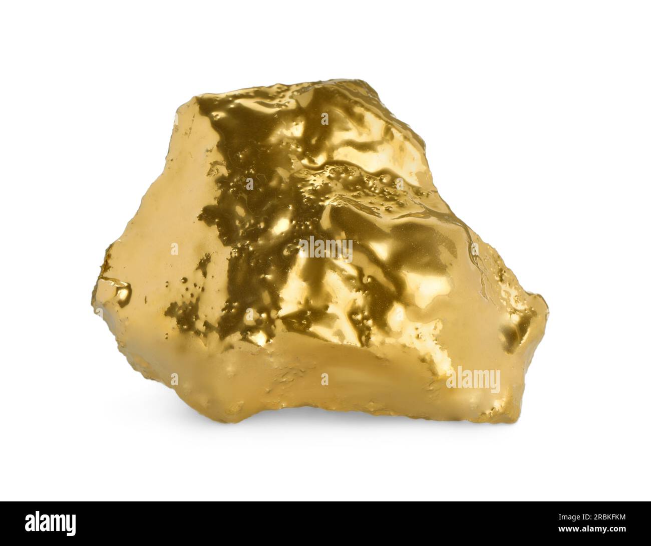 One beautiful gold nugget on white background Stock Photo - Alamy