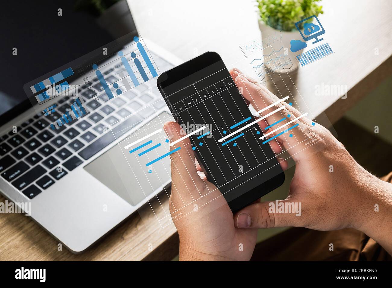 analyzing on a laptop Showing business analytics dashboard technology ...