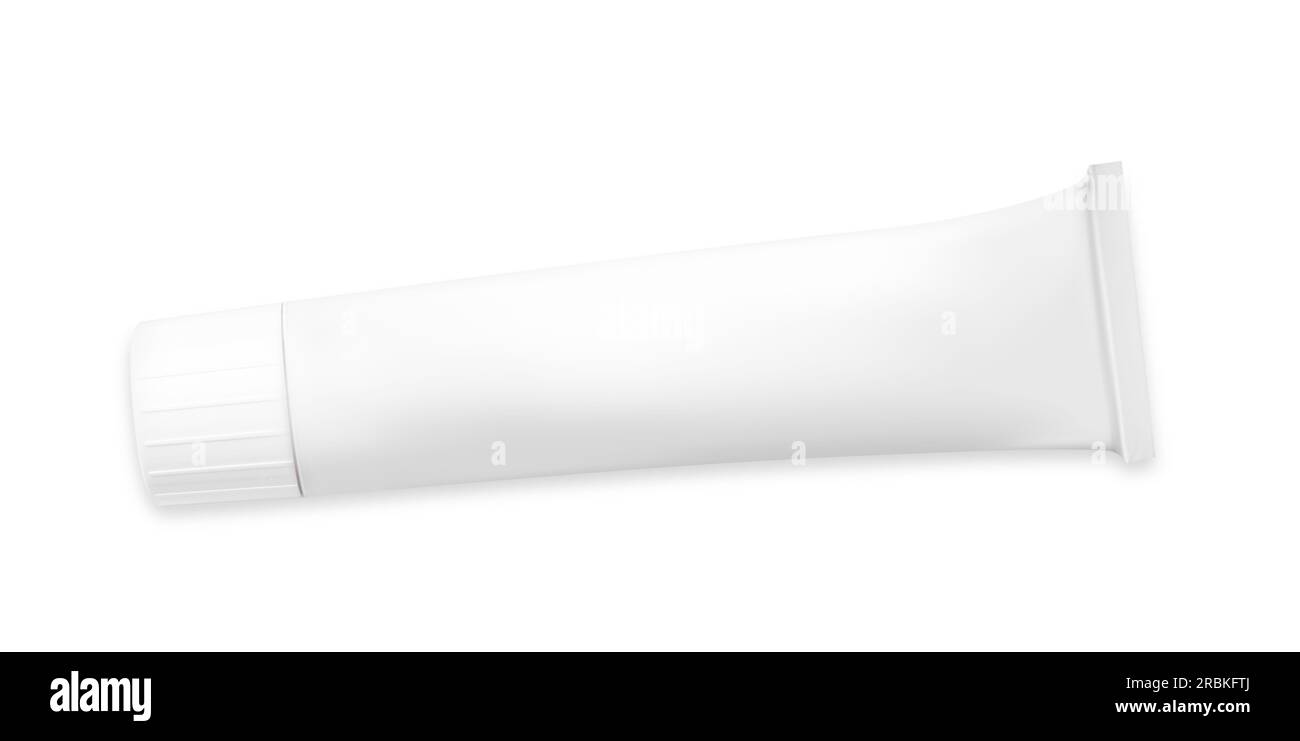 Tube of ointment isolated on white, top view. Space for text Stock ...