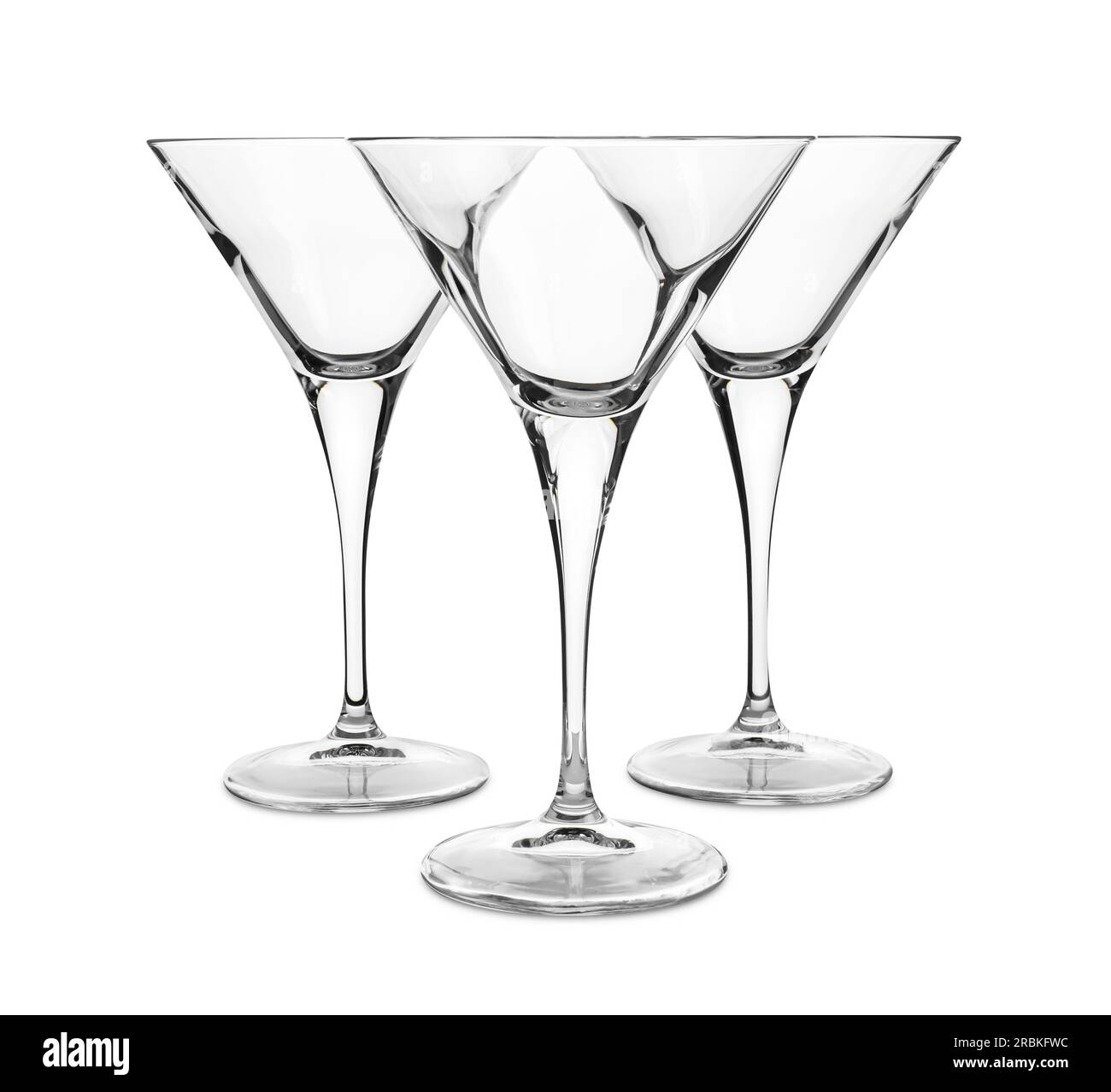 Elegant clean empty martini glasses isolated on white Stock Photo - Alamy