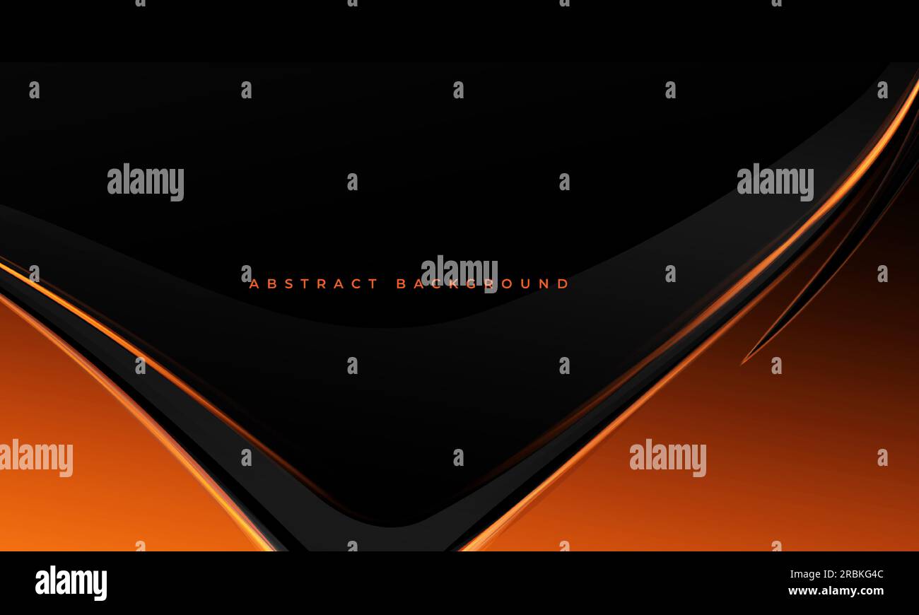 Black and orange vector abstract background with wavy arrow. Vector ...