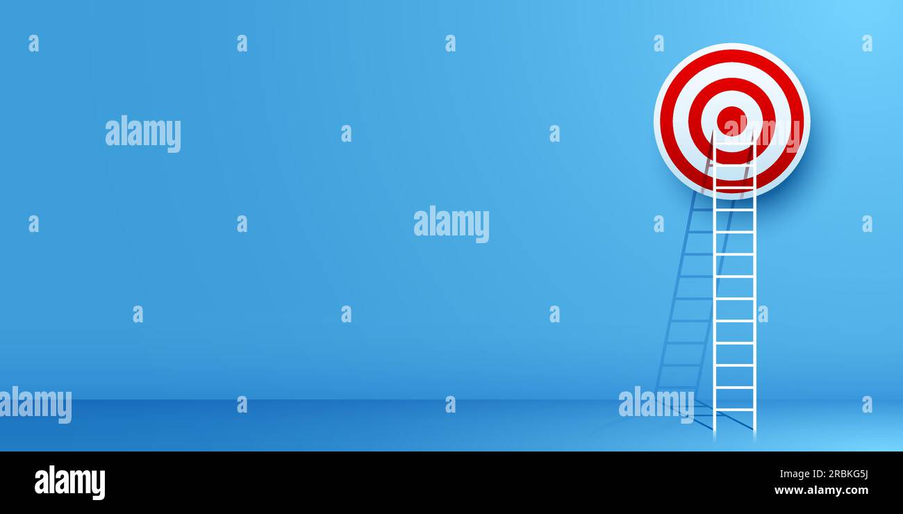 Staircase leading to the aim. The concept of achieving the goal. Vector ...