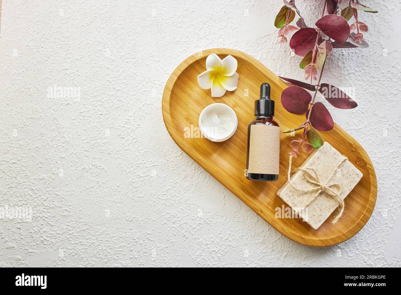 Spa treatment, home bath procedure. Set for bathroom Stock Photo - Alamy