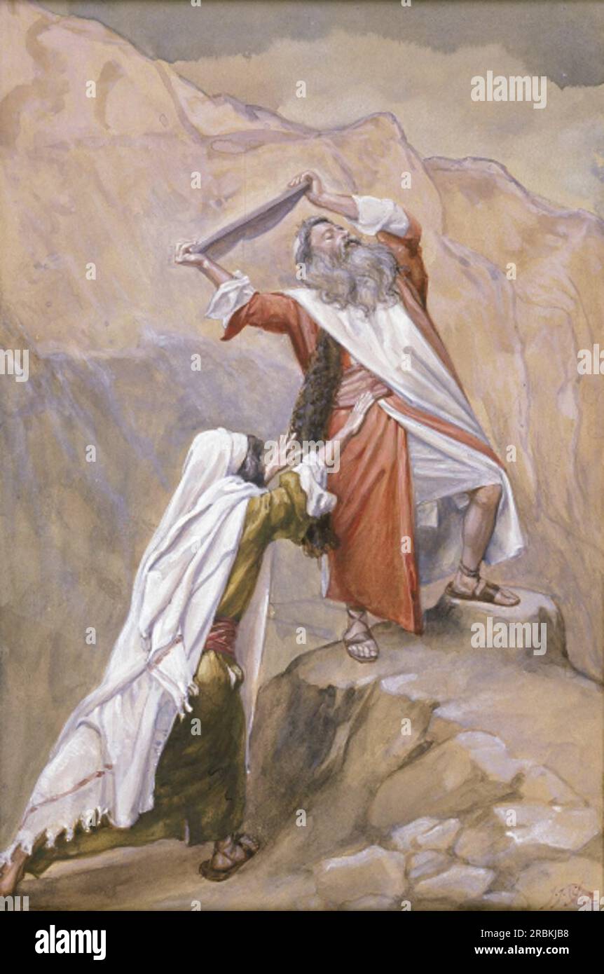 Moses Destroys the Tables of the Ten Commandments 1902 by James Tissot ...