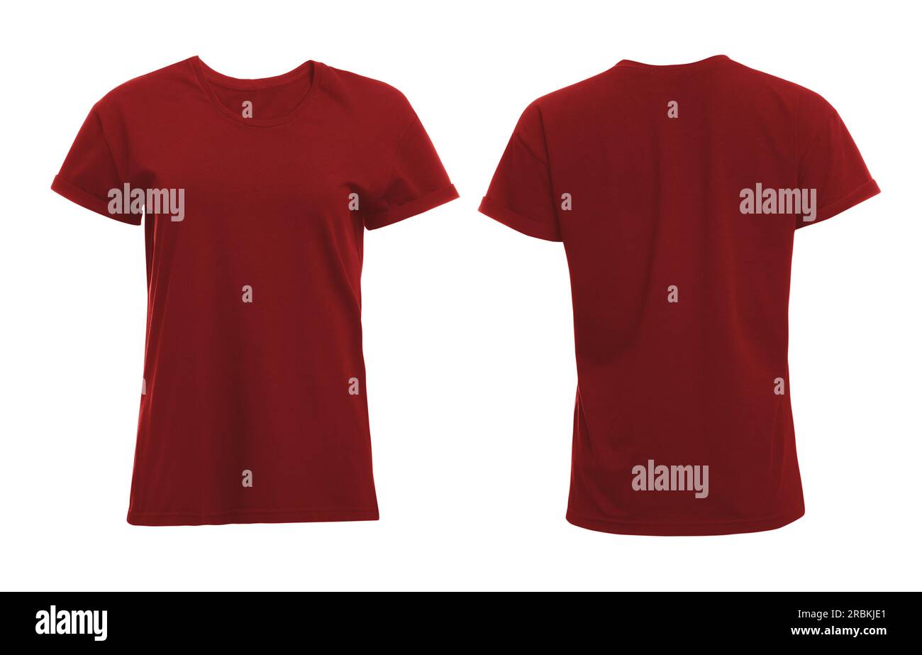 Female blank red t shirt back hi-res stock photography and images - Alamy