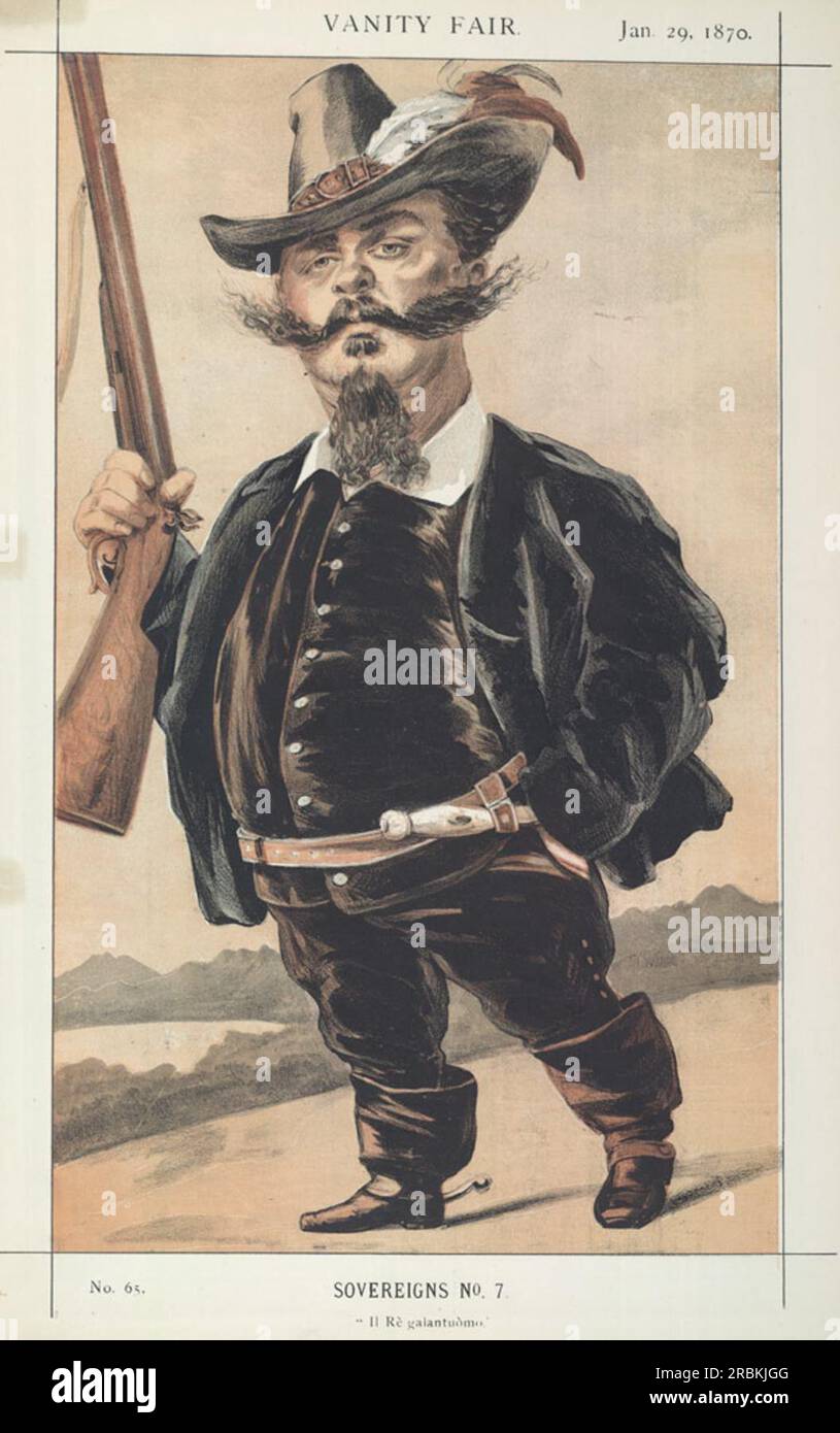 Sovereigns No.7° Caricature of Victor Emmanuel II of Italy 1870 by James Tissot Stock Photo - Alamy