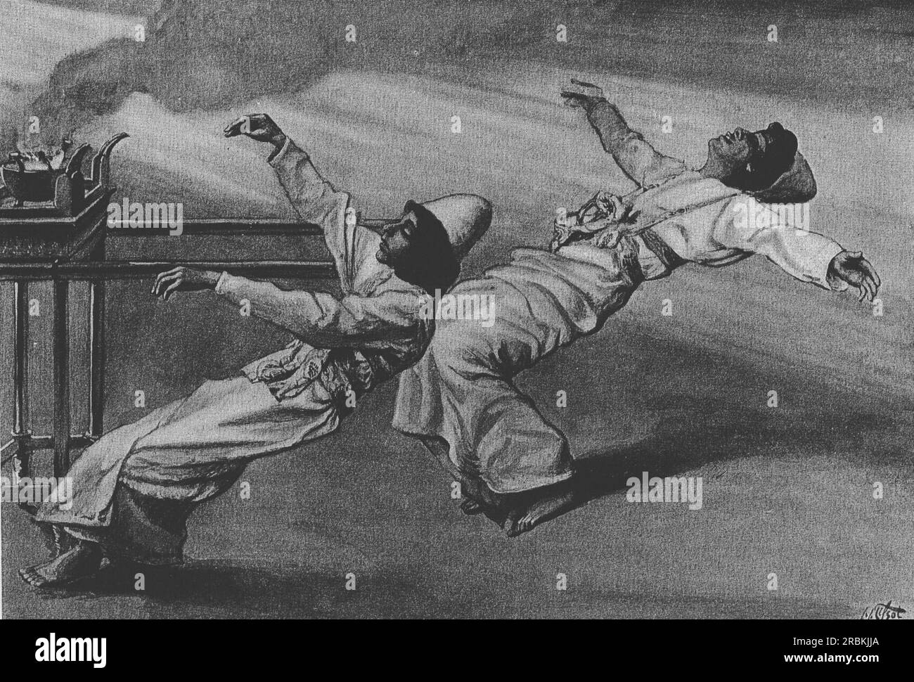 Nadab and Abihu are killed in the Tabernacle, Leviticus 1900 by James ...