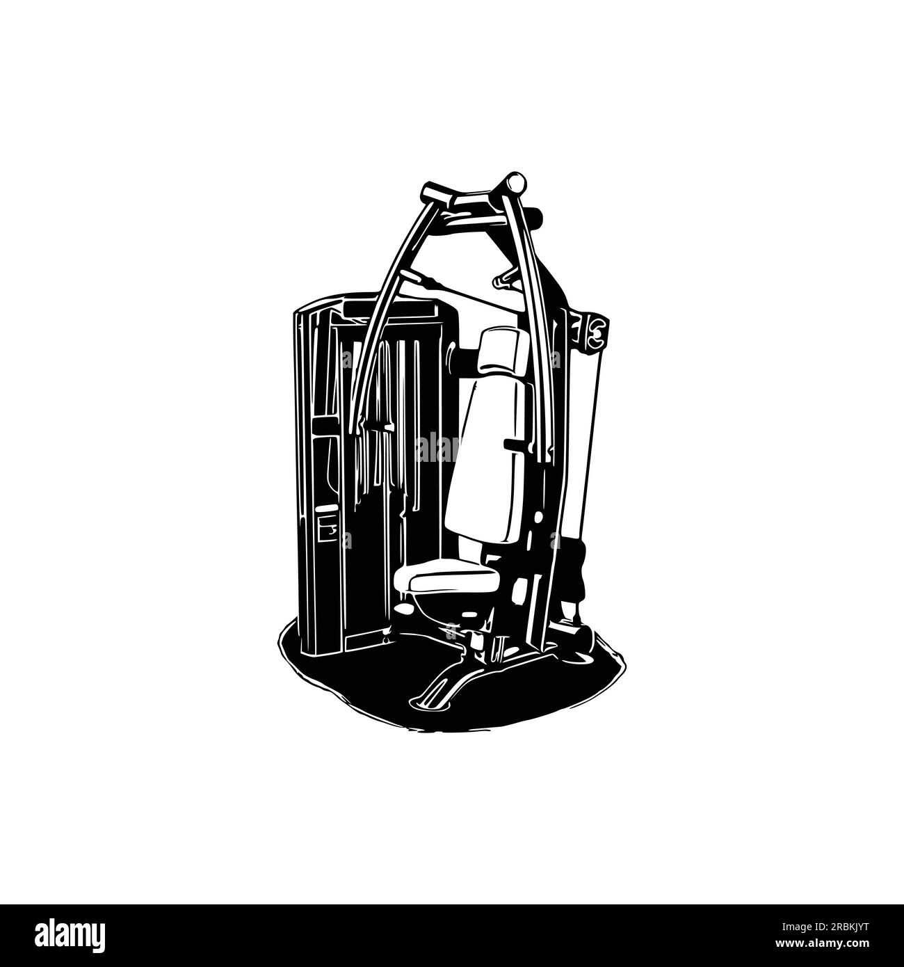 Chest press machine Stock Vector Images - Alamy