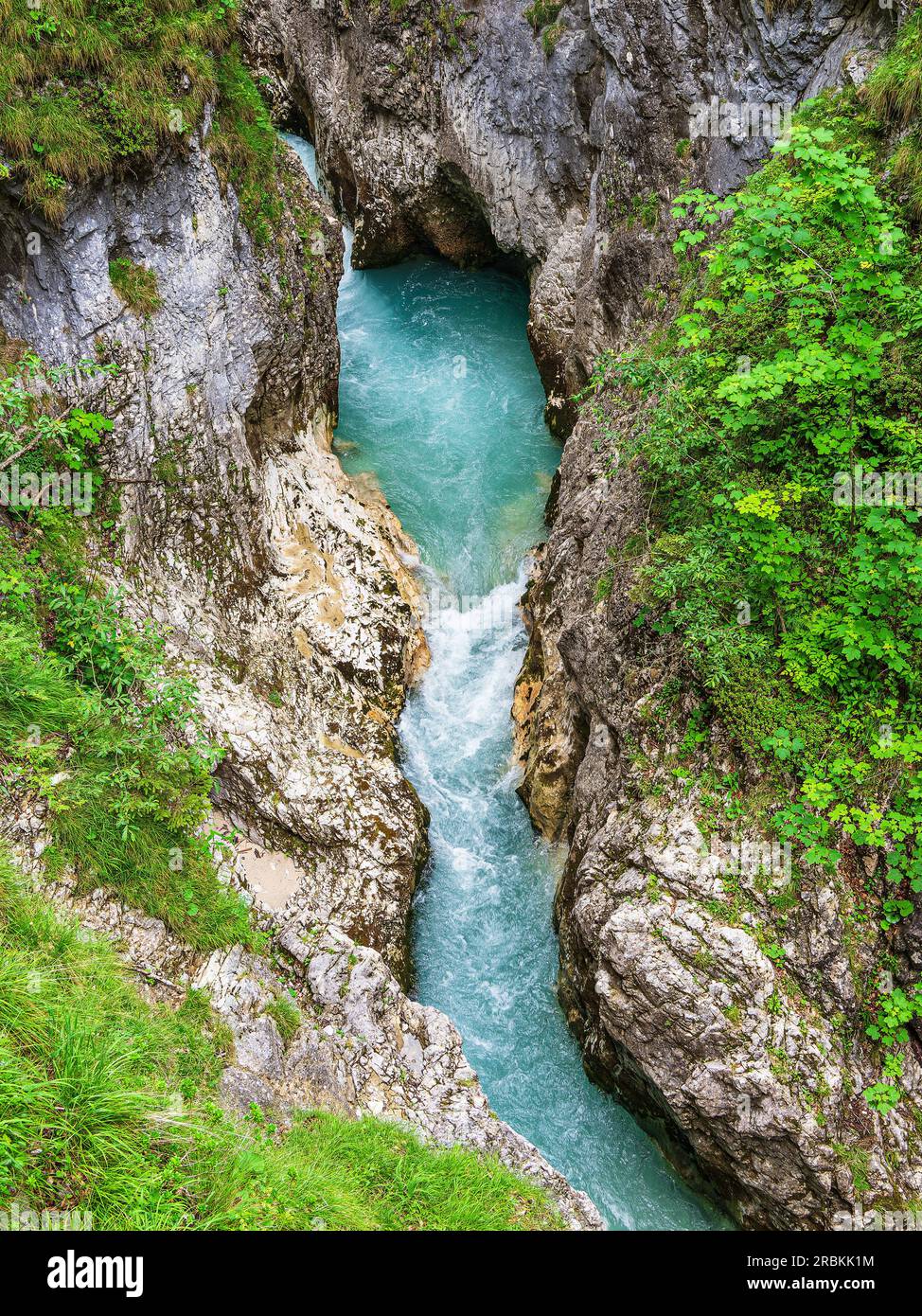 View into the Leutaschklamm gorge near Mittenwald, Germany Stock Photo ...