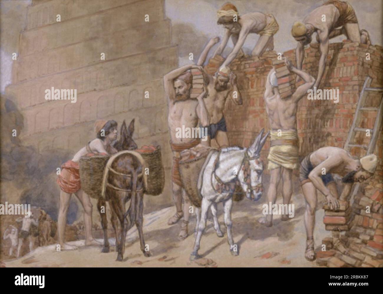 Building the Tower of Babel by James Tissot Stock Photo - Alamy