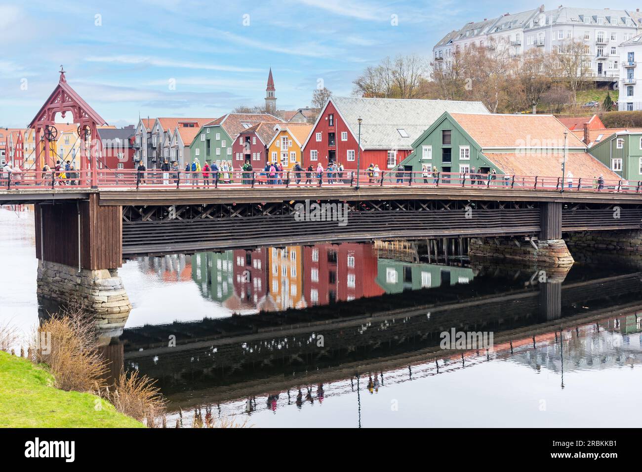 Old Town Bridge (Gamle bybro) over River Nidelva, City Centre ...