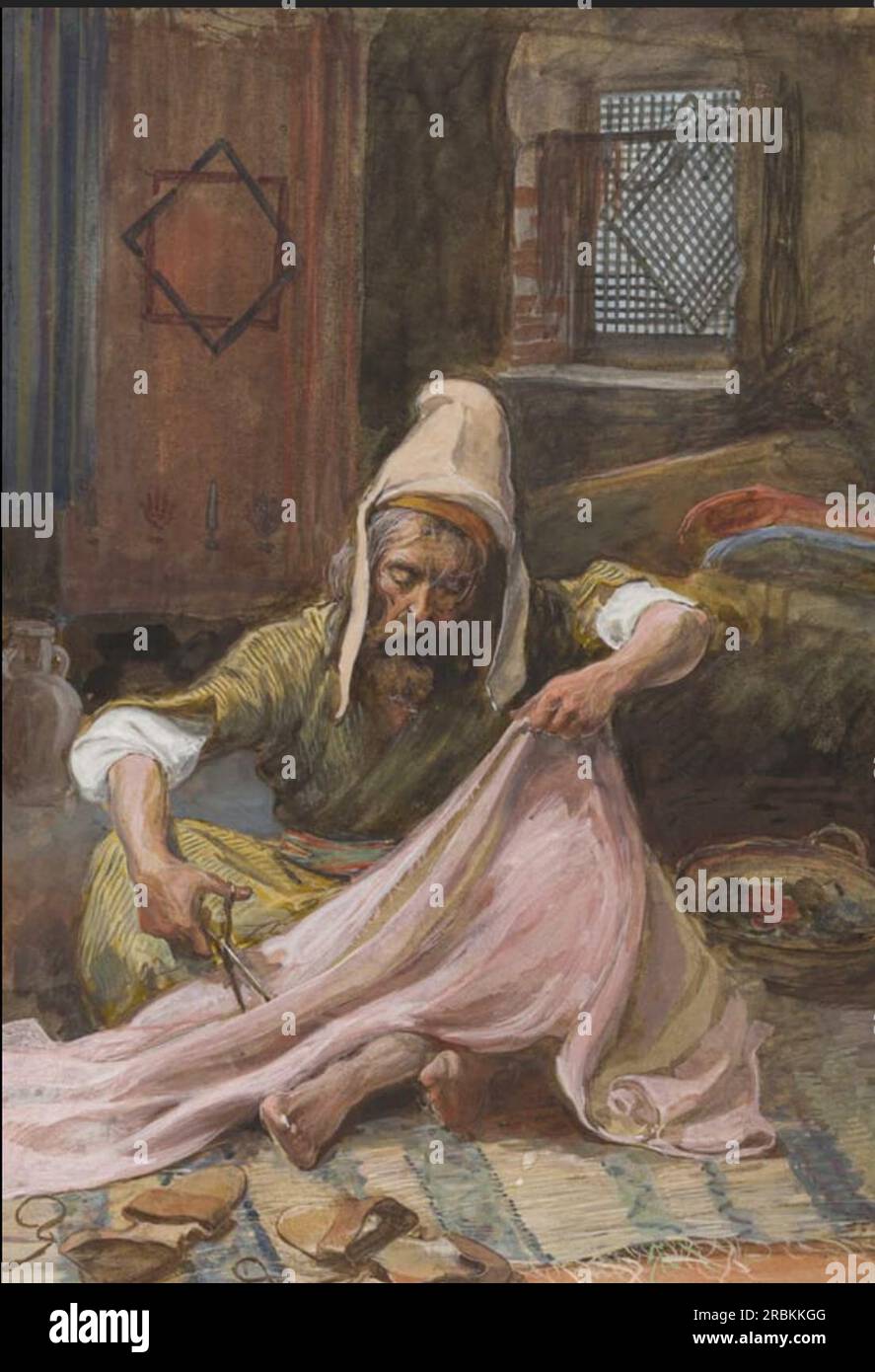 The Tailor, Old Testament series 1902 by James Tissot Stock Photo - Alamy
