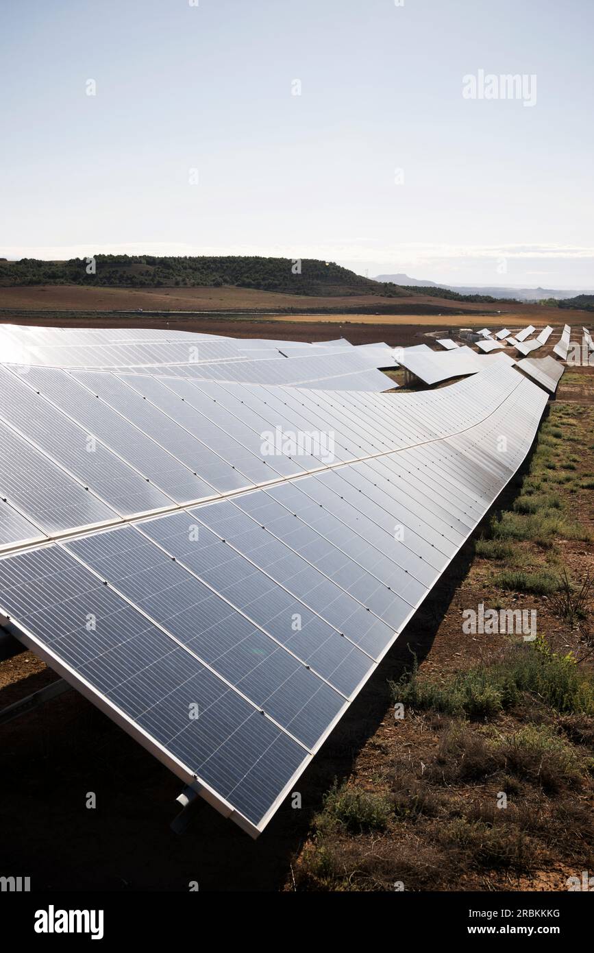 Photovoltaic panels for renewable electric production in Navarra, Spain ...