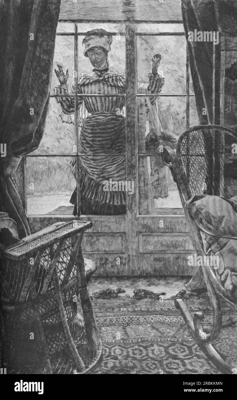 Woman at the window by James Tissot Stock Photo - Alamy