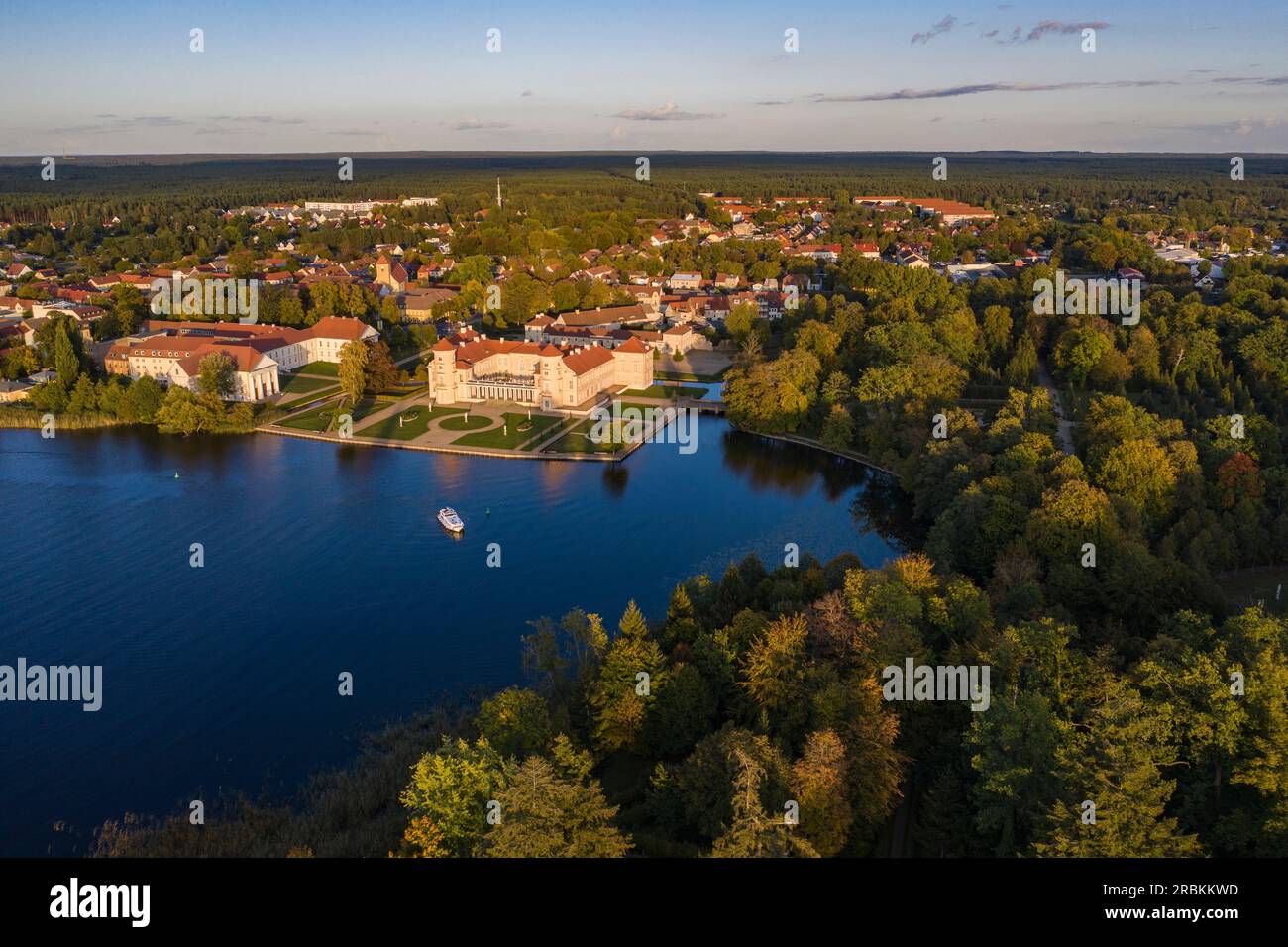 Aerial view of a Le Boat Elegance houseboat on the Grienericksee with ...