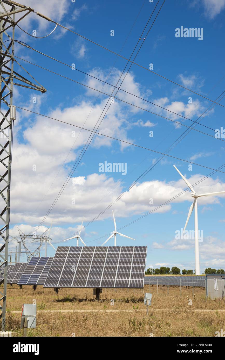 Photovoltaic panels and windmills for renewable electric production in ...