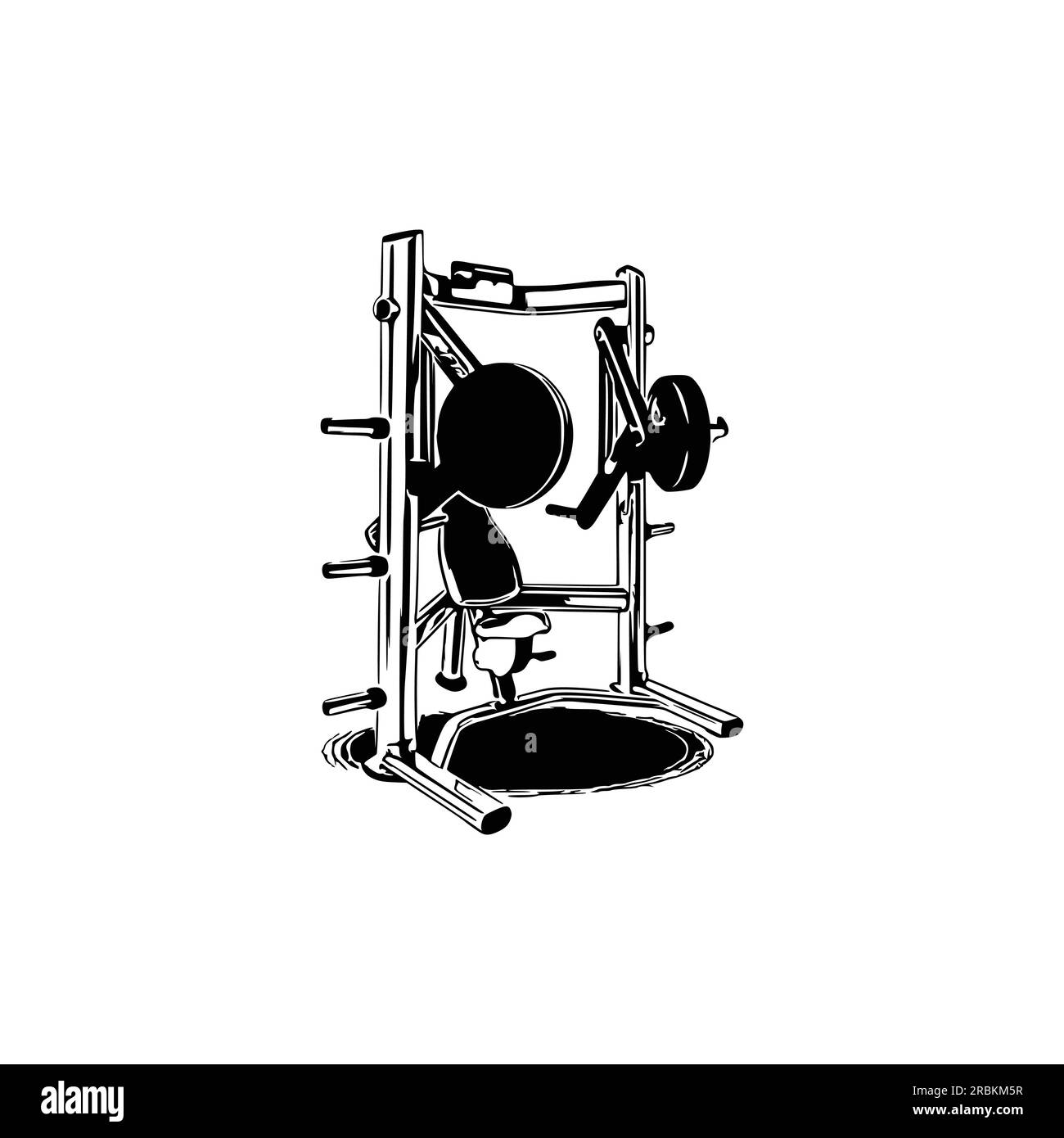 Chest press machine Stock Vector Images - Alamy