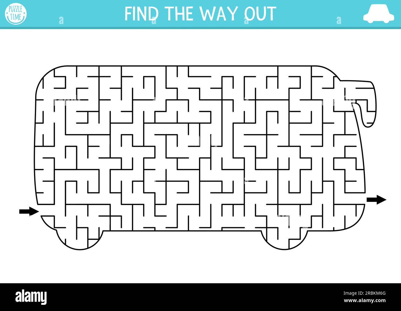 Transportation geometrical maze for kids. Preschool printable activity ...