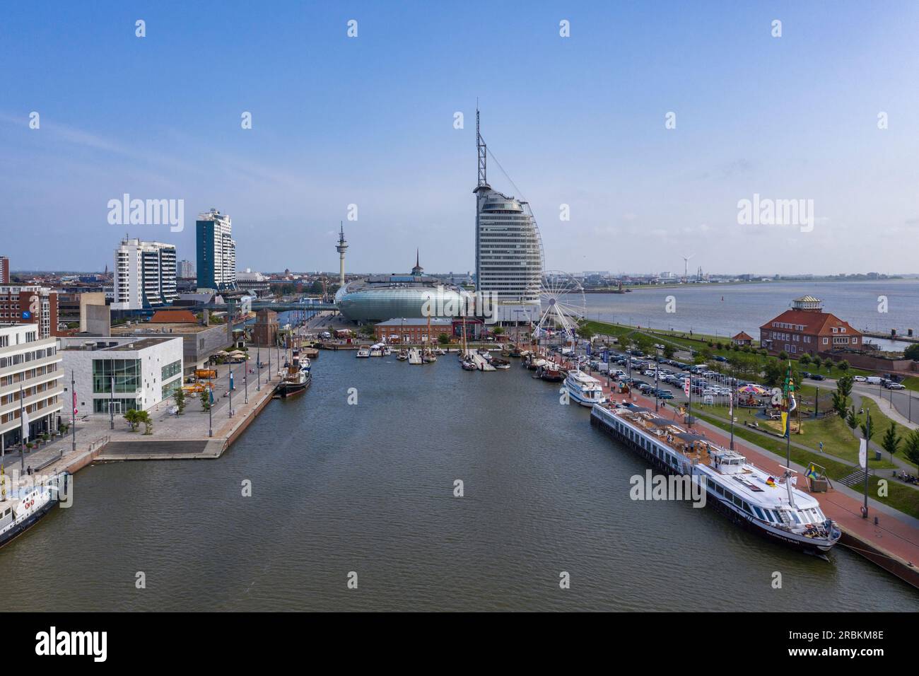 Aerial view of river cruise ship Excellence Pearl (travel agency ...
