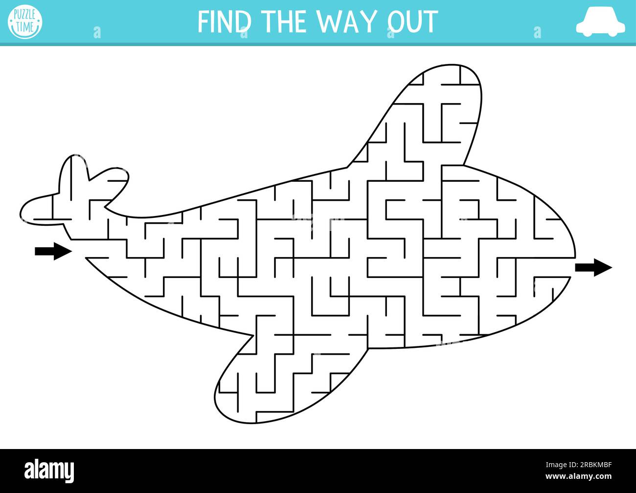 Transportation geometrical maze for kids. Preschool printable activity ...