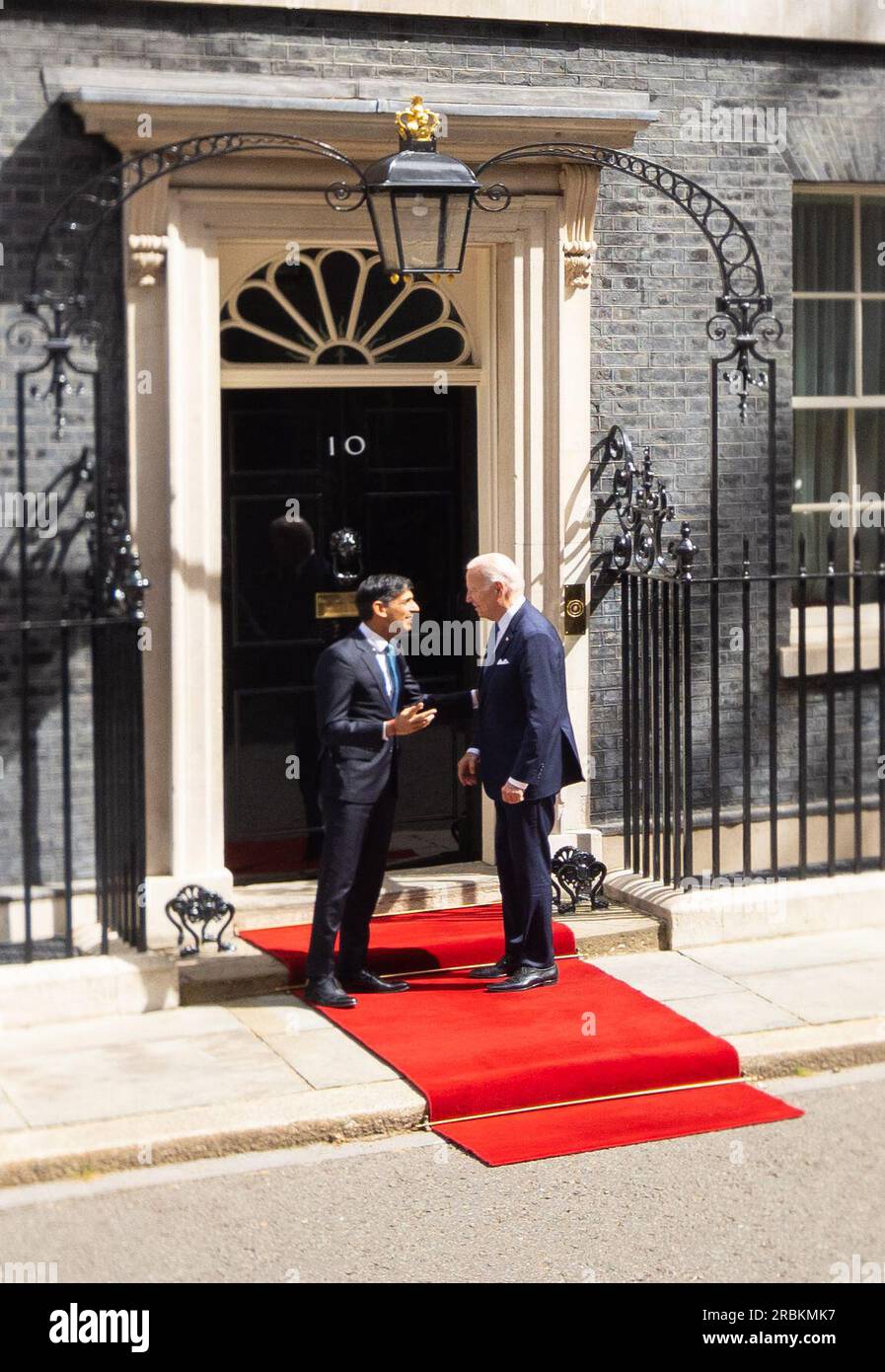 Prime Minister Rishi Sunak greets US President Joe Biden outside 10 ...