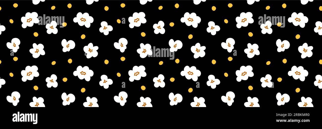 POPCORN PATTERN. Popcorn seamless pattern with pop corn snack icons ...