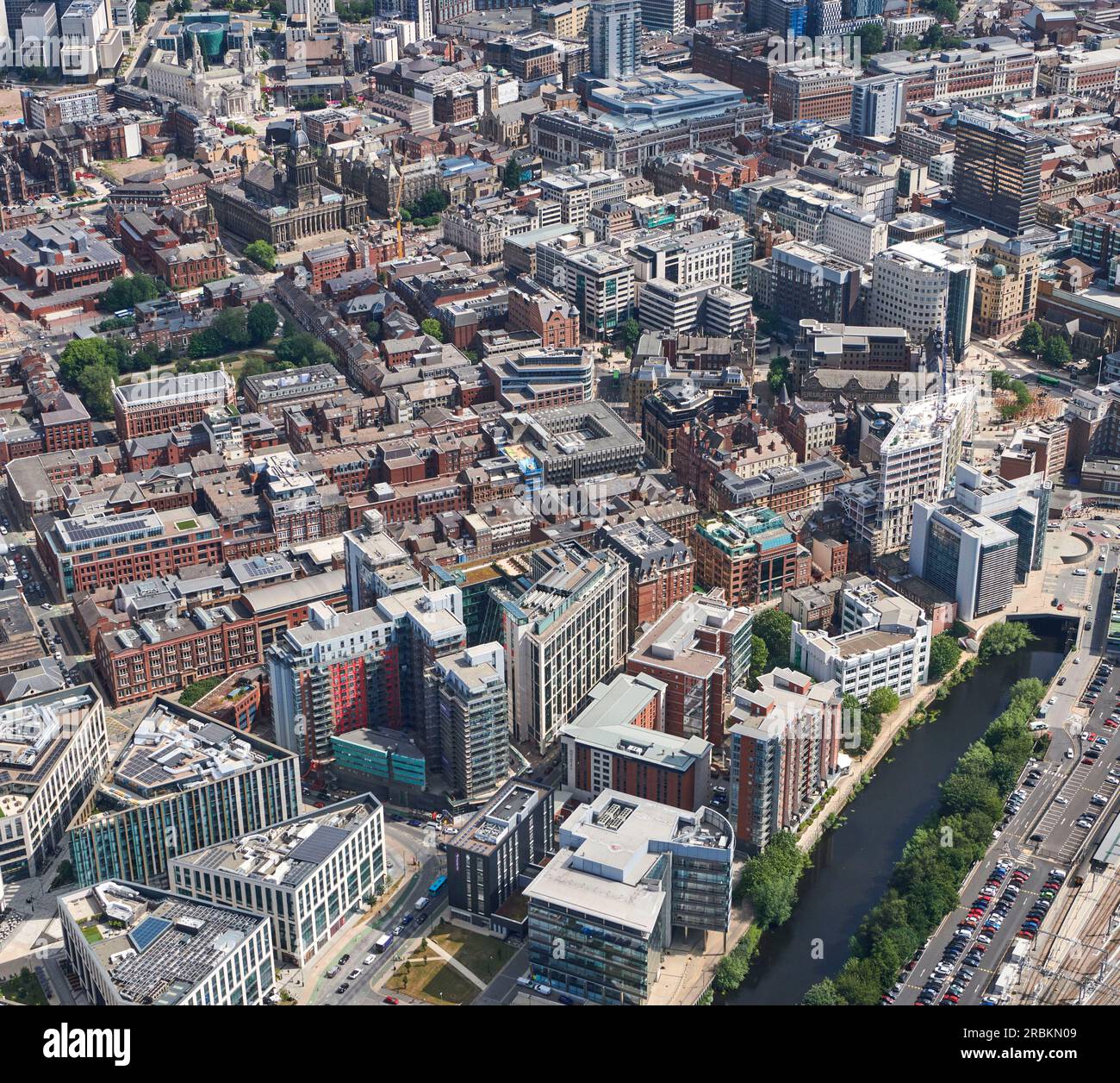 An aerial photograph of the business and legal area of Leeds City ...