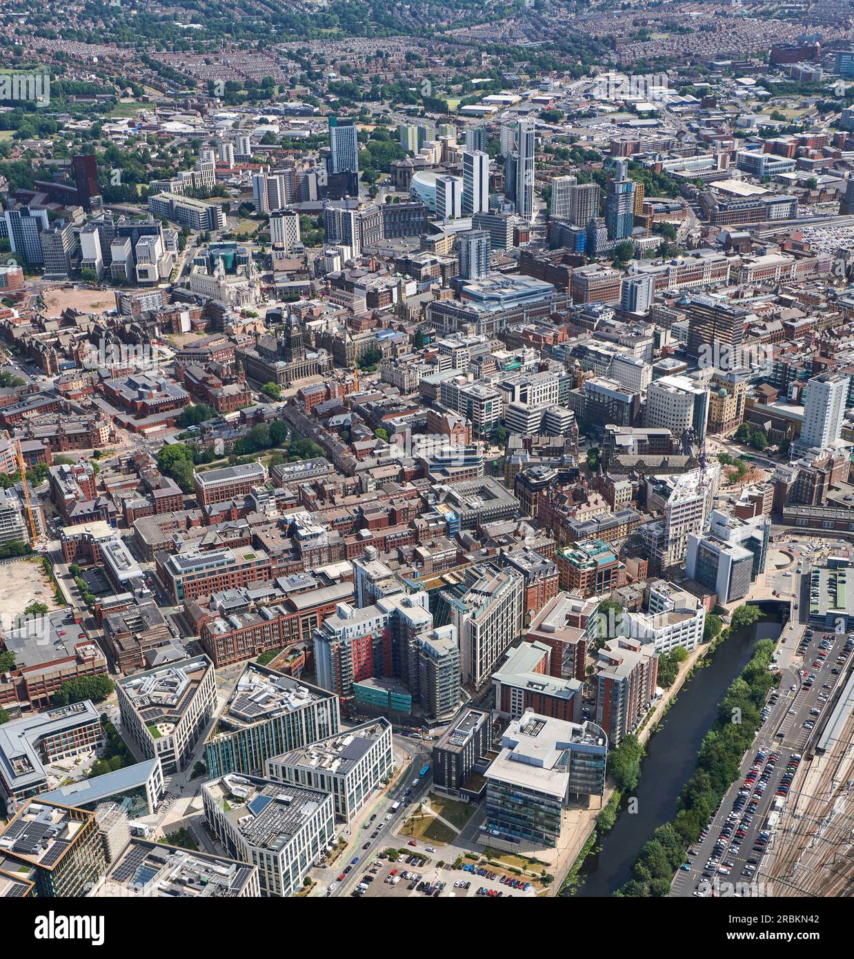 An aerial photograph of the business and legal area of Leeds City ...