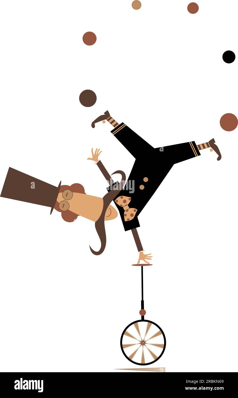 Juggling on unicycle Stock Vector Images - Alamy