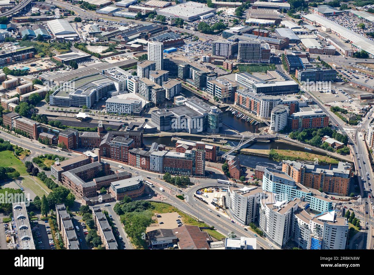 An aerial photograph of The Royal Armouries Museum and Clarence Dock ...