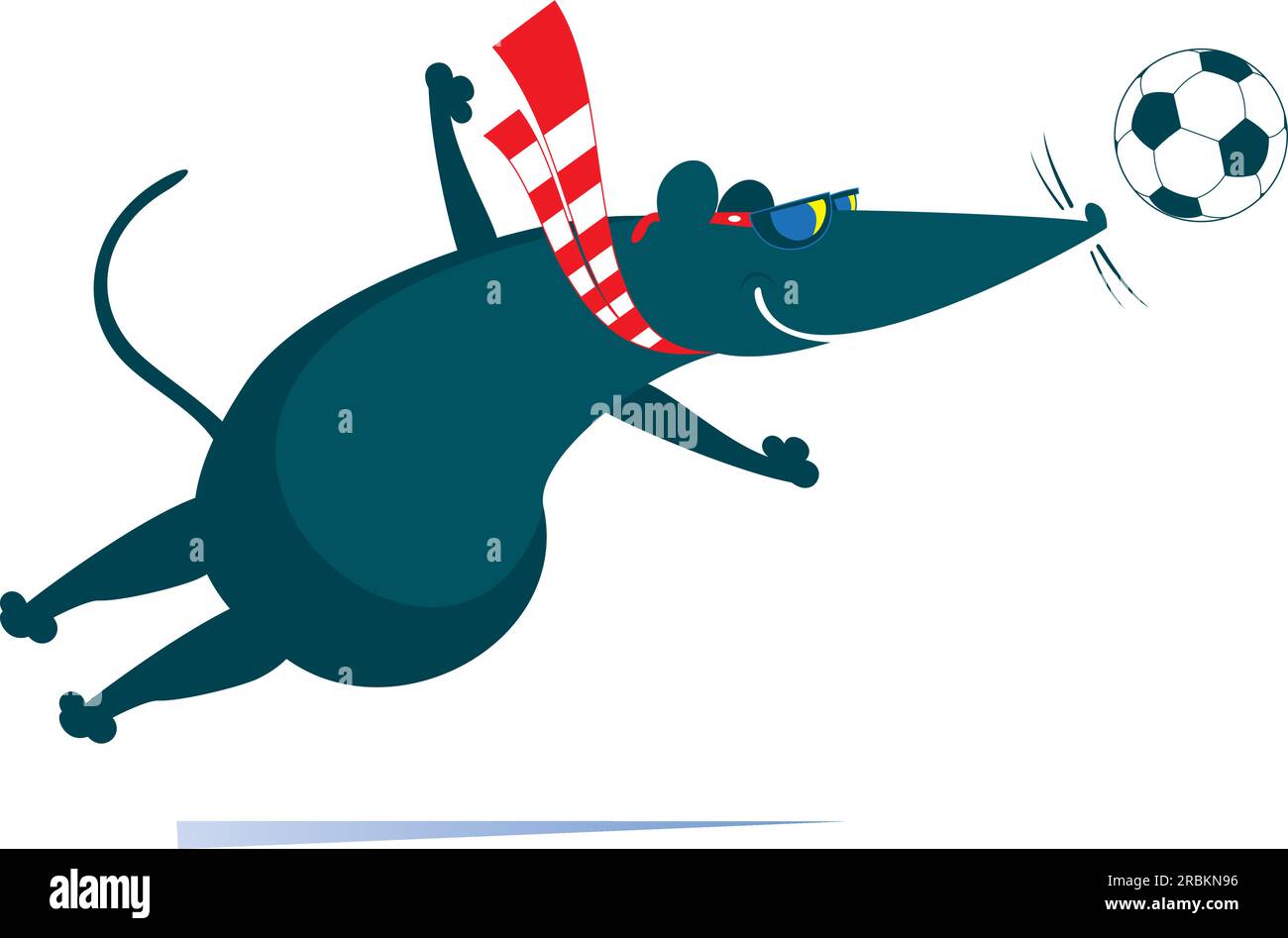 Cartoon rat or mouse plays football illustration. Cartoon rat or mouse ...