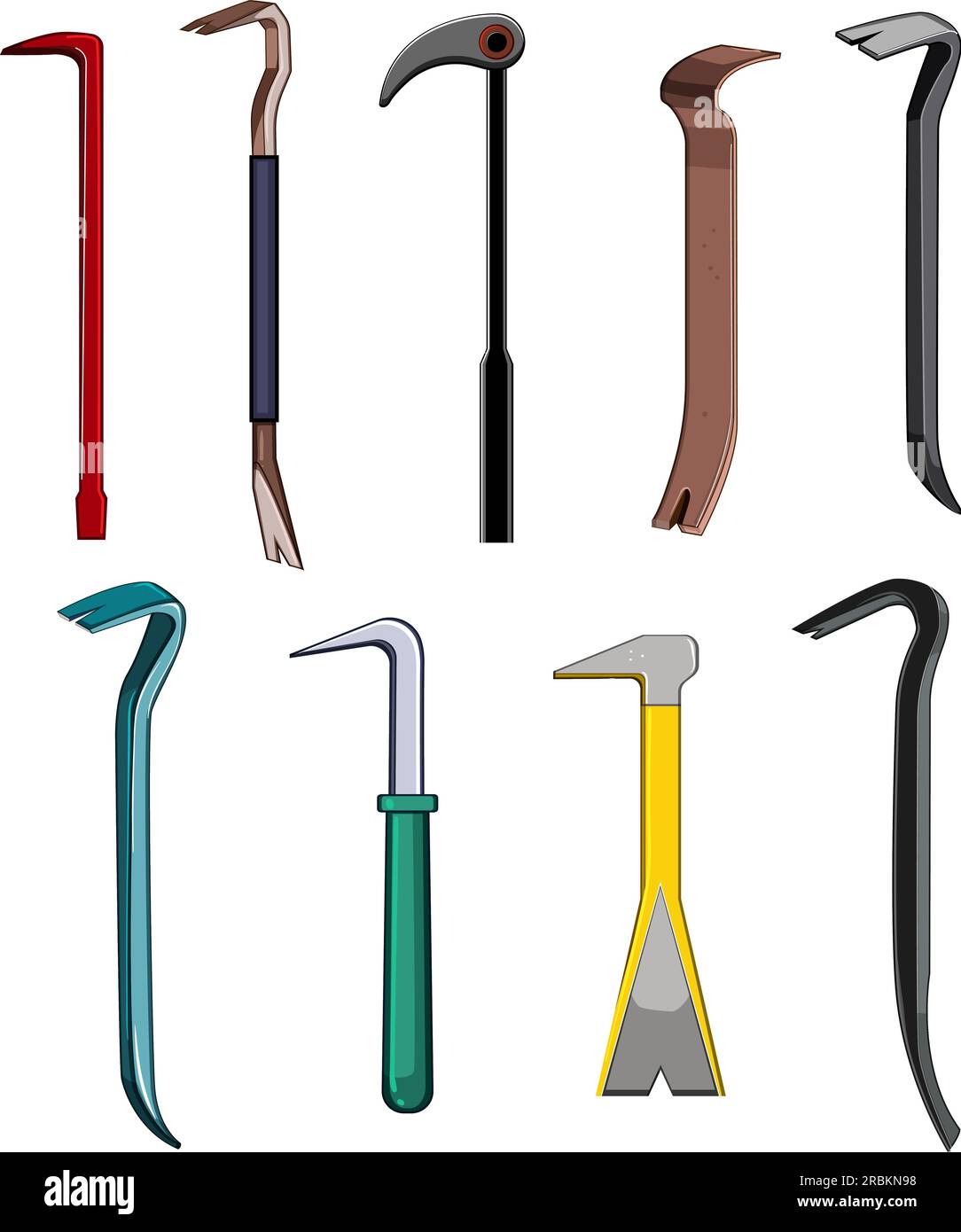 crowbar metal set cartoon vector illustration Stock Vector Image & Art ...