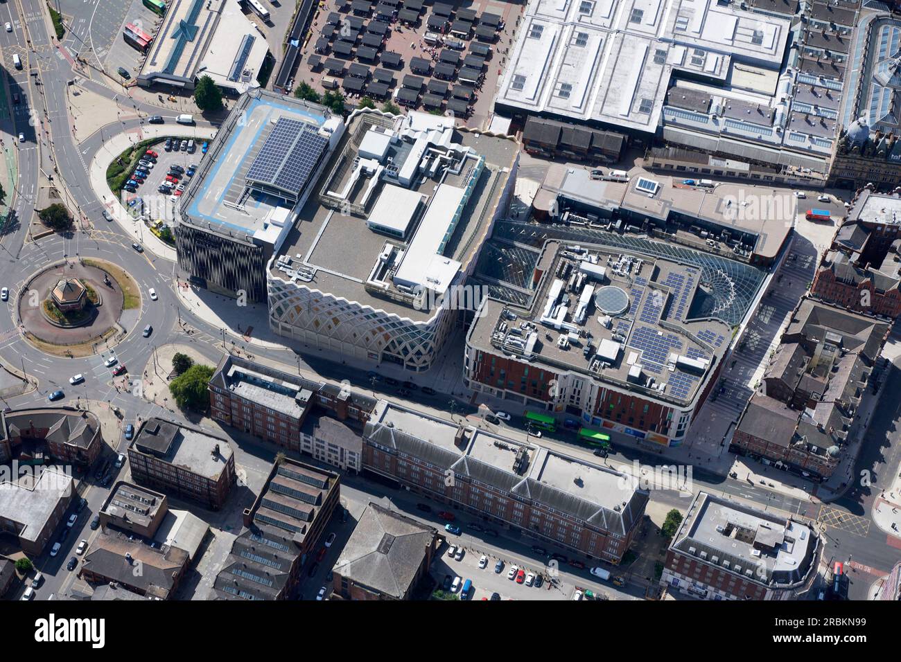 An aerial photograph of the Victoria Quarter shopping centre, Leeds ...