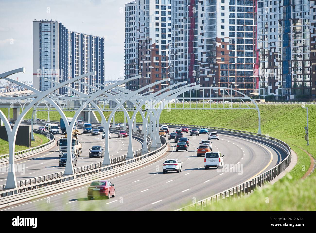 Russia, St.Petersburg, 07 July 2023: Expressway of the western high ...