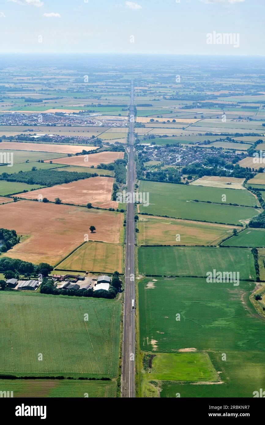 The East coast main line near Thirsk, built as straight as a dye by ...
