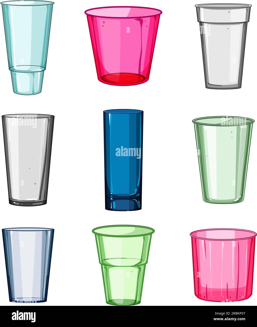 plastic cup set cartoon vector illustration Stock Vector Image & Art ...