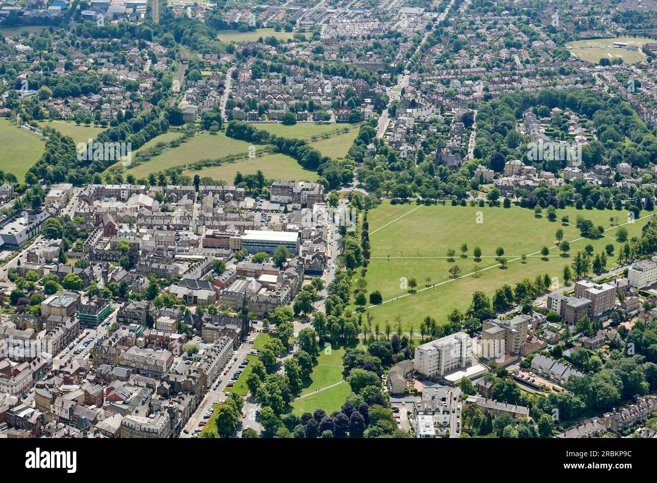 An aerial photograph of harrogate town centre hi-res stock photography ...