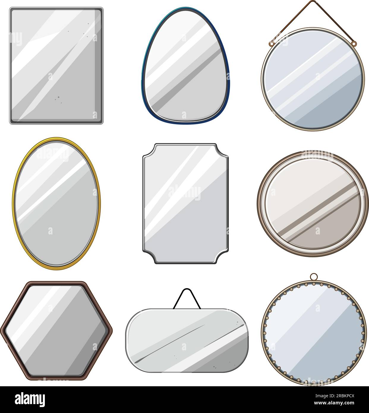 wall mirror set cartoon vector illustration Stock Vector Image & Art ...