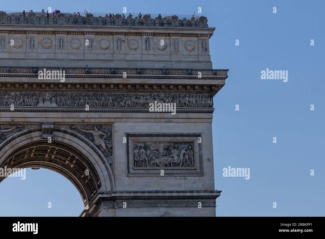 Paris, France - June 25, 2023 : View of the famous Arc de Triomphe, the ...