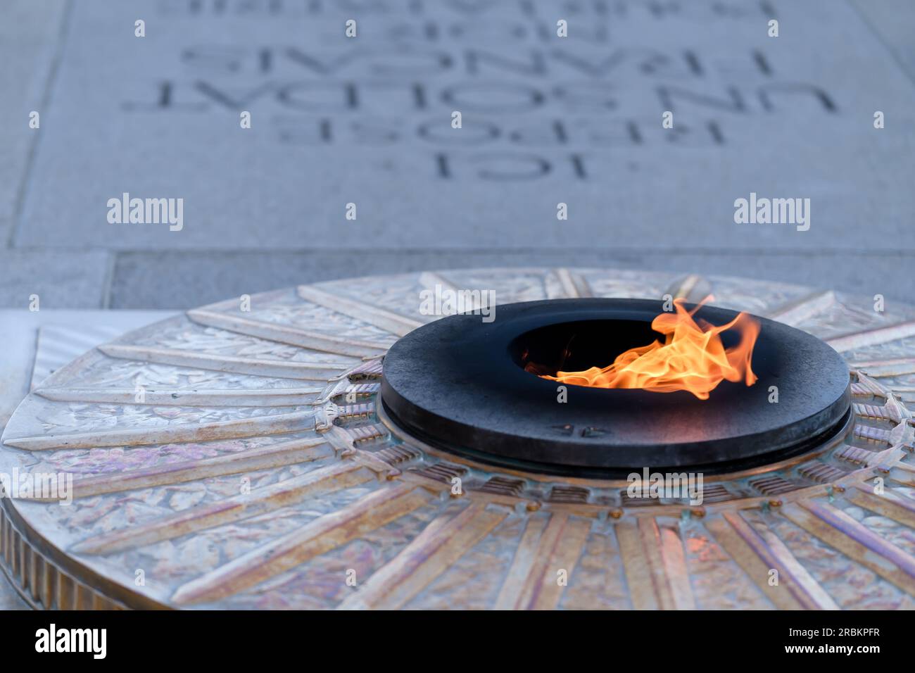 Paris, France - June 25, 2023 : View of the eternal flame at the tomb ...