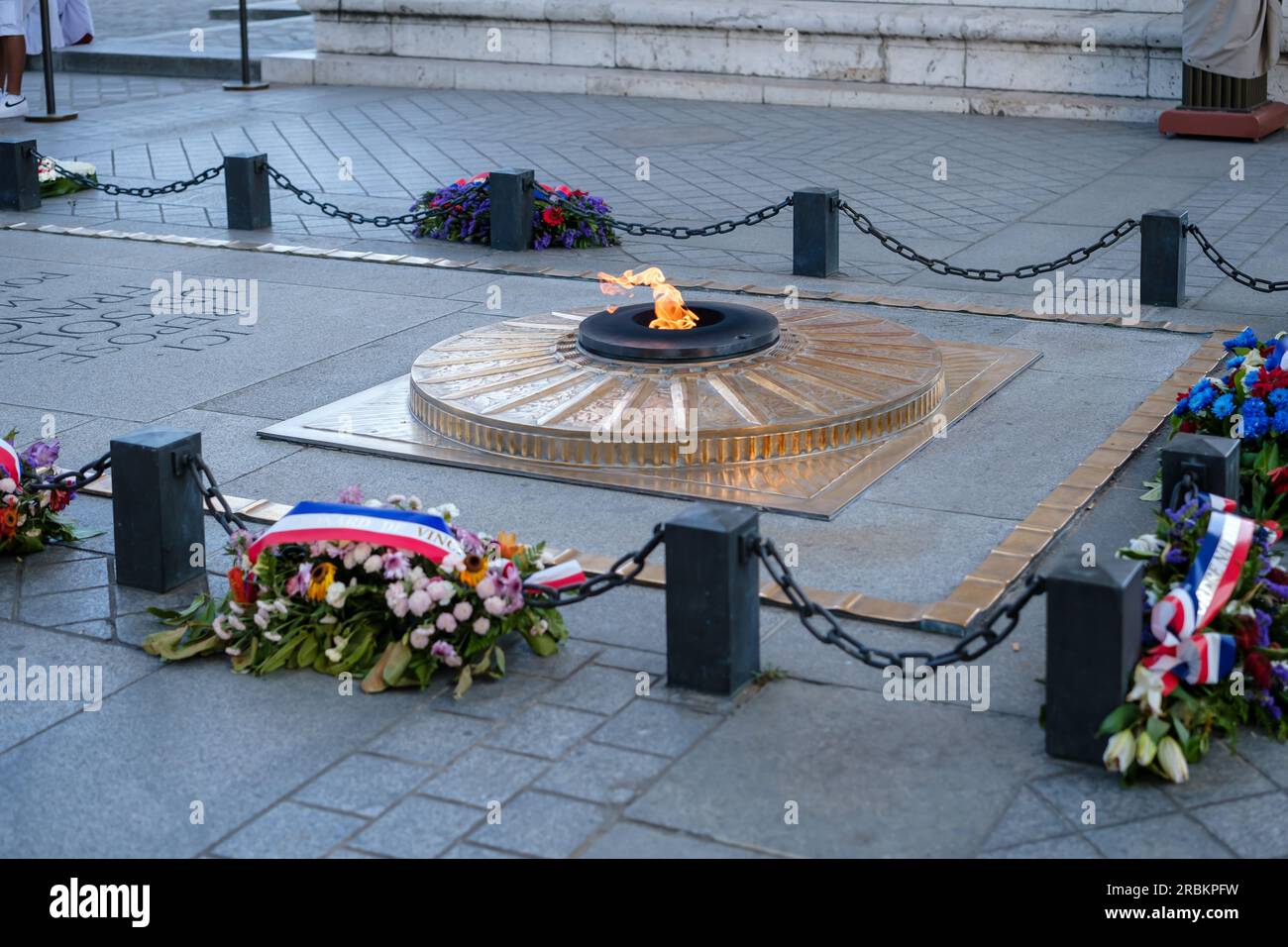 Paris, France - June 25, 2023 : View of the eternal flame at the tomb ...