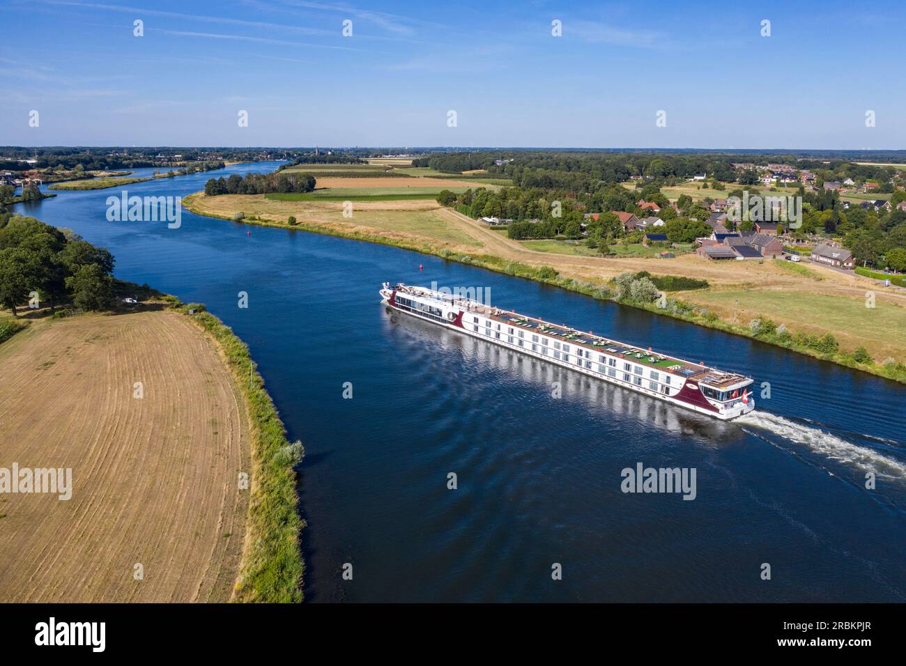 Aerial view of river cruise ship Excellence Countess (travel agency ...