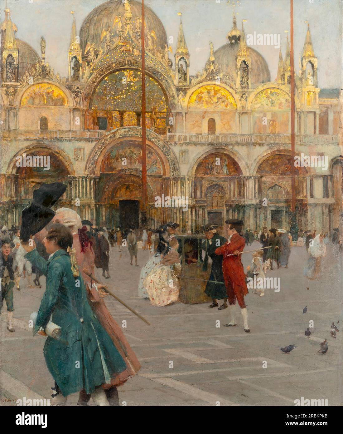 San Marco, Venice, 18th Century scene 1892 by Ettore Tito Stock Photo ...