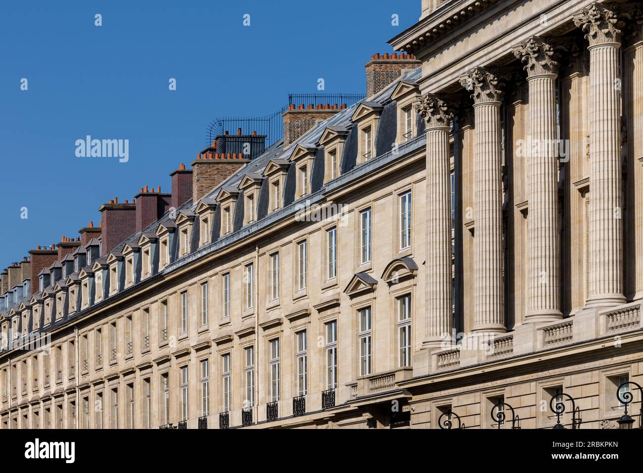View of typical parisian architecture in the center of Paris France ...