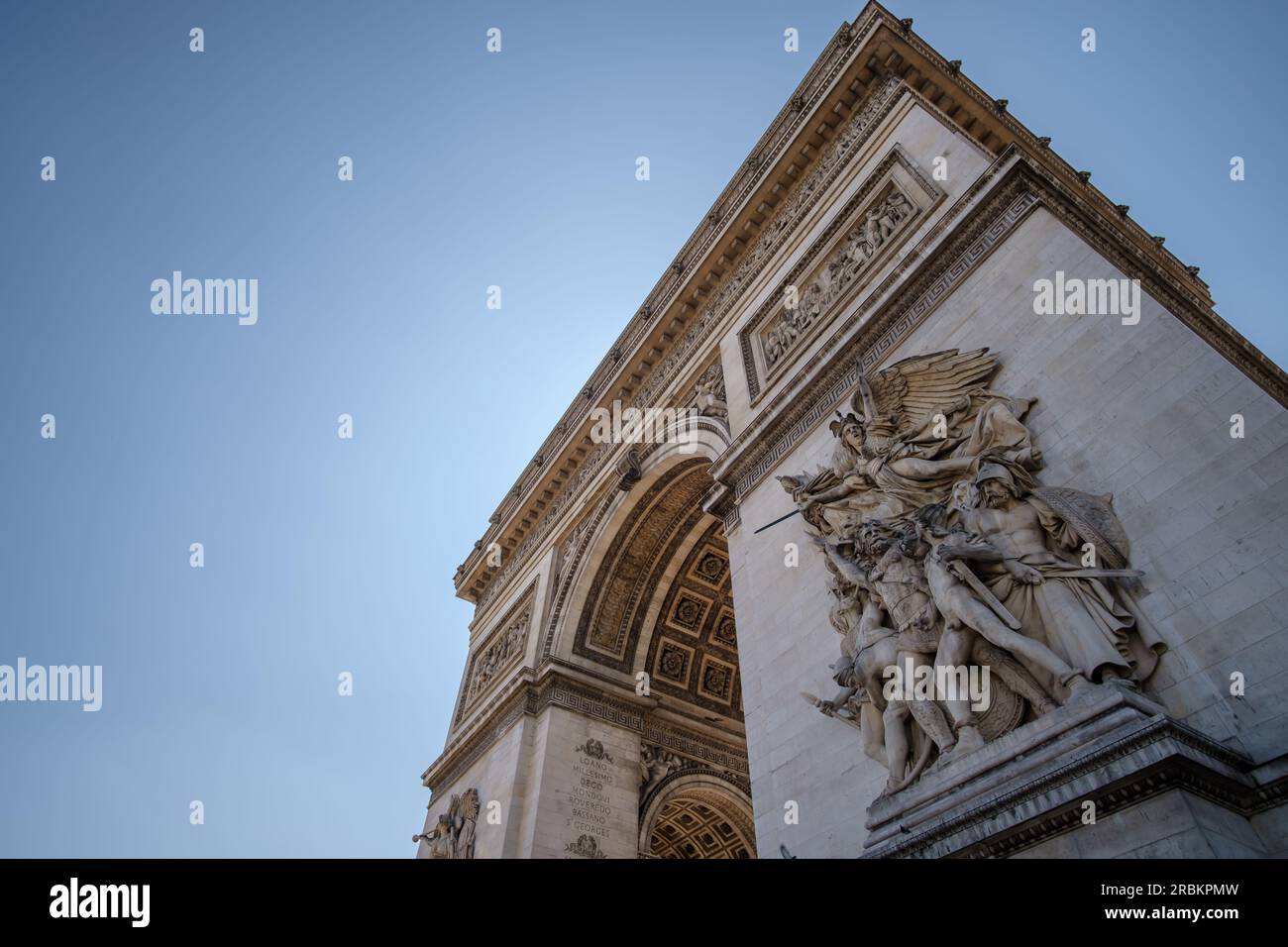 Paris, France - June 25, 2023 : View of the famous Arc de Triomphe, the ...