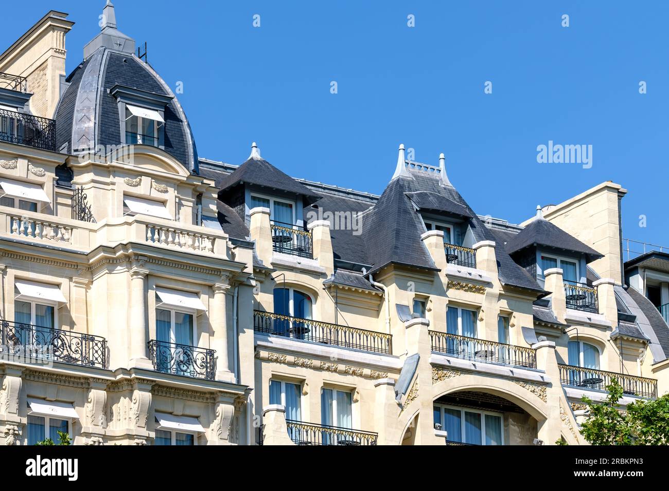 View of typical parisian buildings in the center of Paris France Stock ...