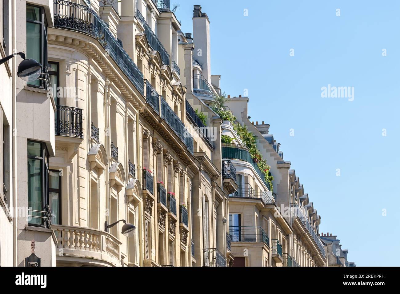 View of typical parisian buildings in the center of Paris France Stock ...