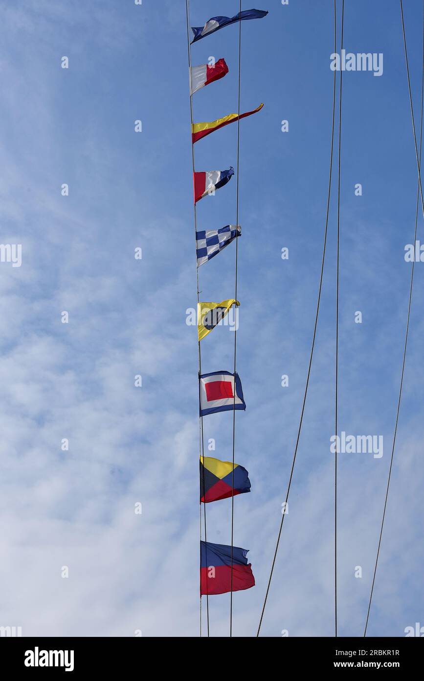 detail view, rope, rigging, sculpture, transportation, bowsprit, tall ...