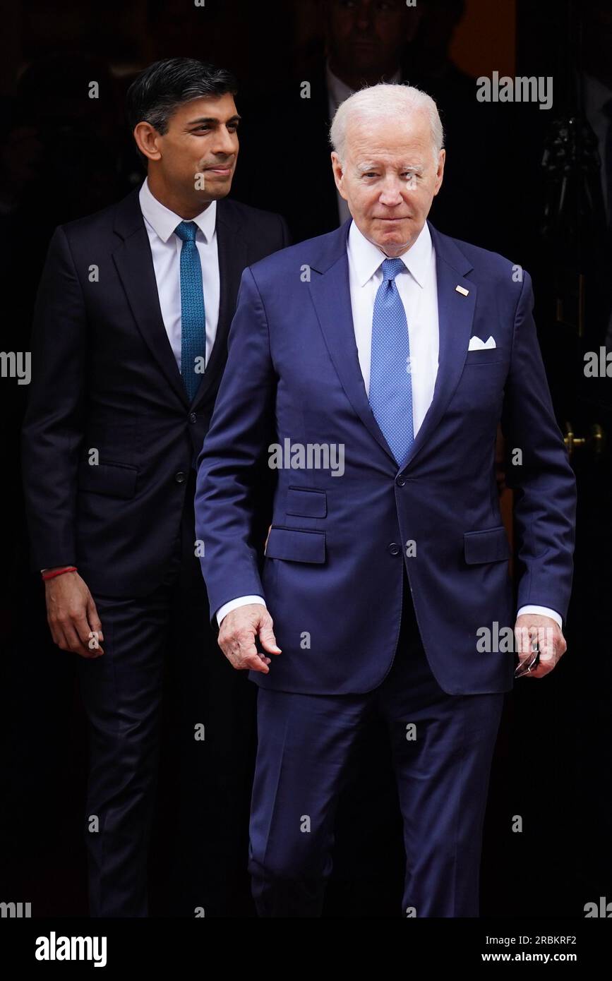 US President Joe Biden leaves 10 Downing Street, London, following a ...