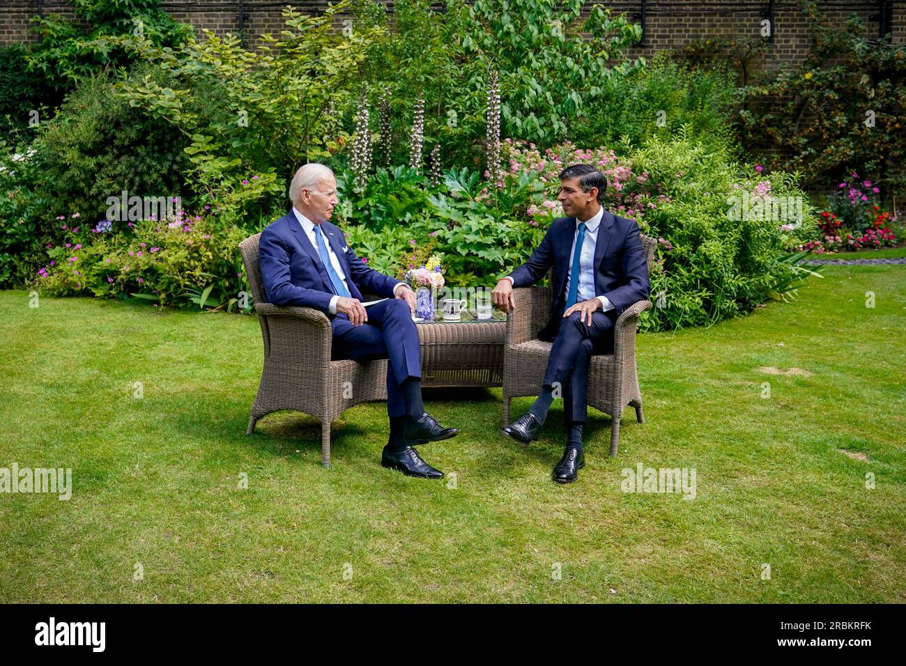 US President Joe Biden, left, meets Britain's Prime Minister Rishi ...
